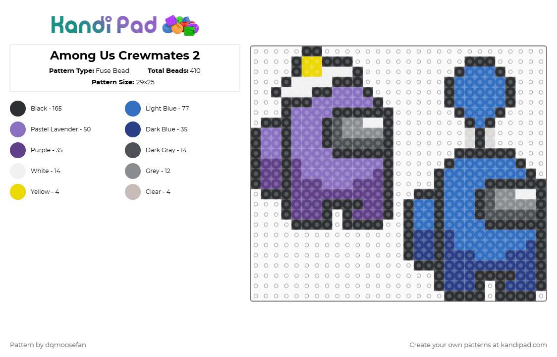 Among Us Crewmates 2 Fuse Bead Pattern - Kandi Pad | Kandi Patterns ...