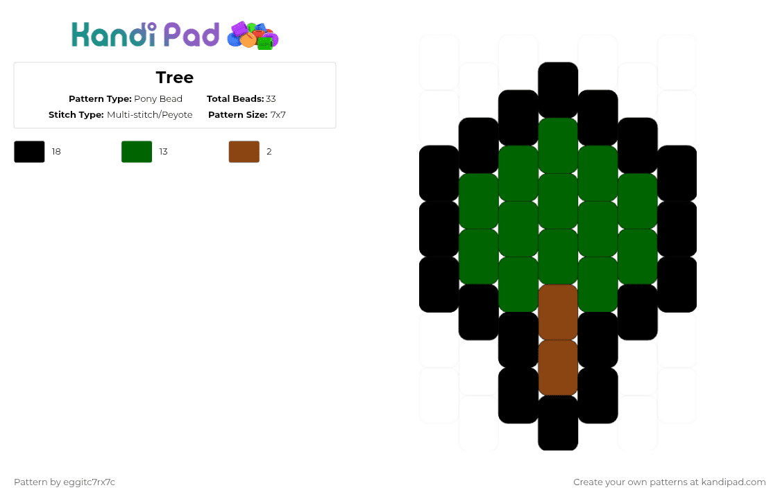Tree Pony Bead Pattern - Kandi Pad | Kandi Patterns, Fuse Bead Patterns ...