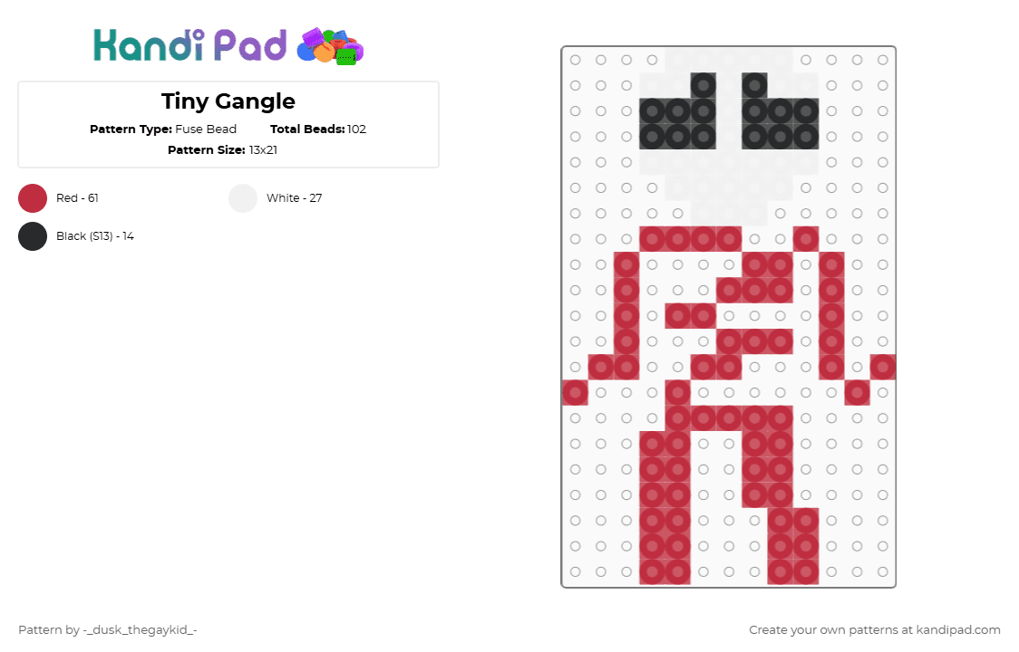 Tiny Gangle Fuse Bead Pattern - Kandi Pad | Kandi Patterns, Fuse Bead ...