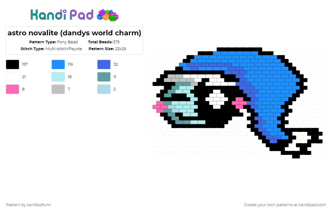 Astro novalite (dandys world charm) Pony Bead Pattern - Kandi Pad ...