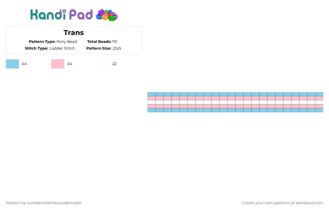 Trans Pony Bead Pattern - Kandi Pad | Kandi Patterns, Fuse Bead ...