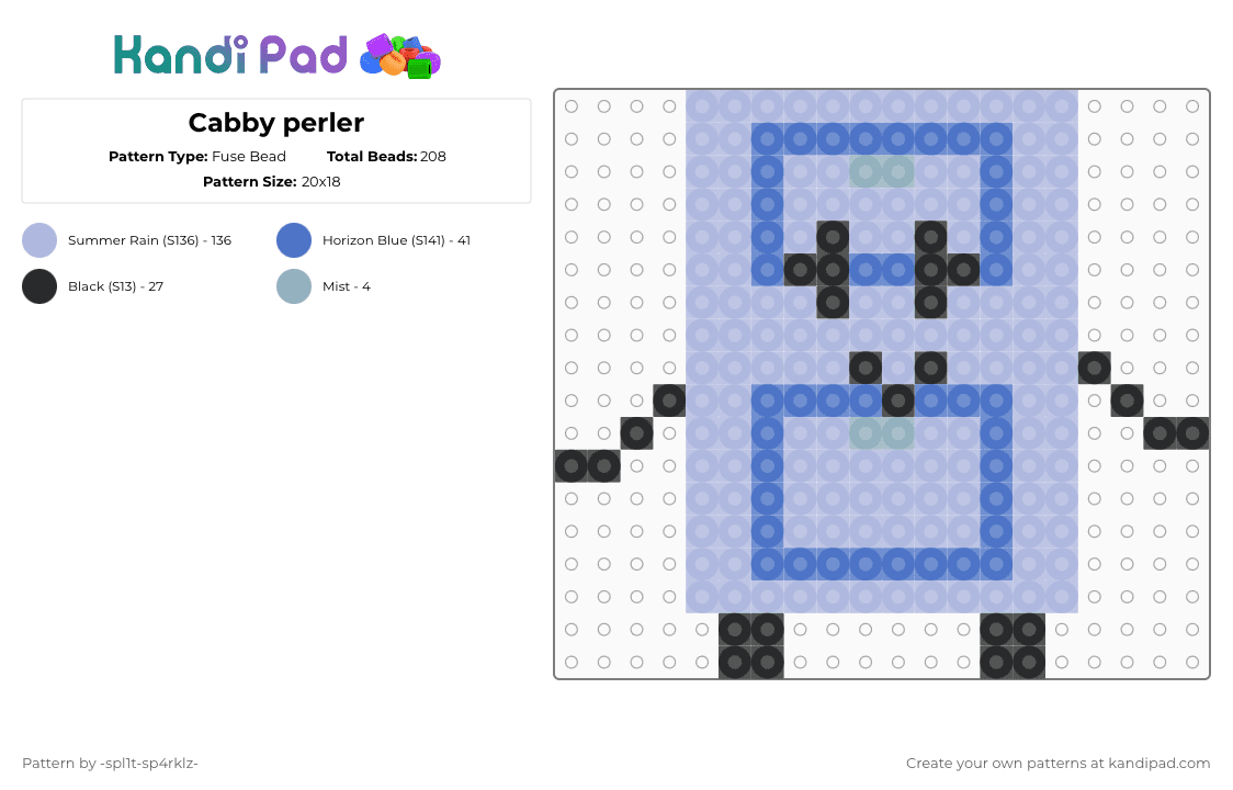 Cabby perler Fuse Bead Pattern - Kandi Pad | Kandi Patterns, Fuse Bead ...