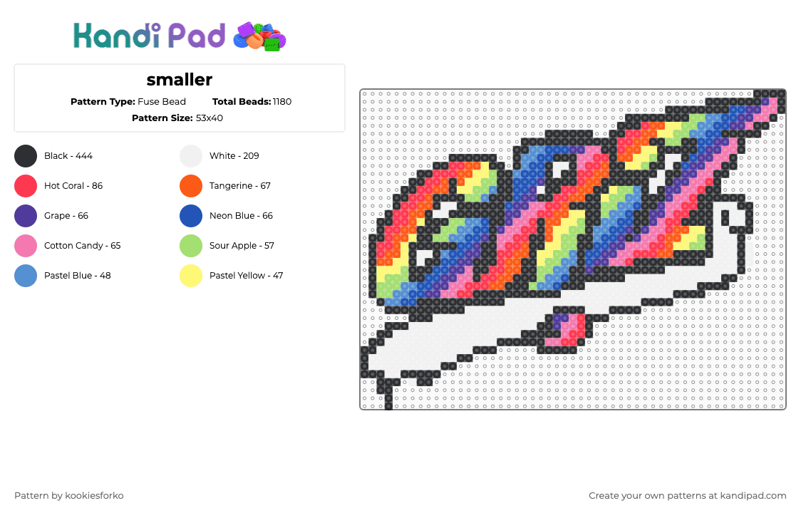 Smaller Fuse Bead Pattern - Kandi Pad | Kandi Patterns, Fuse Bead ...