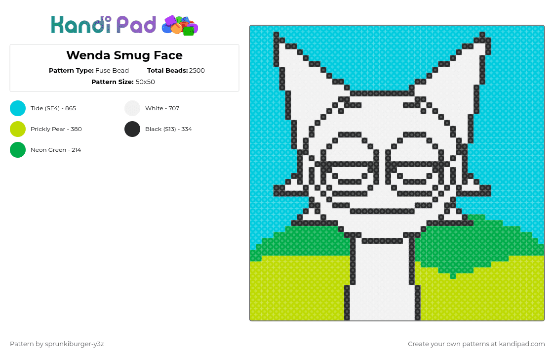 Wenda Smug Face Fuse Bead Pattern - Kandi Pad | Kandi Patterns, Fuse ...