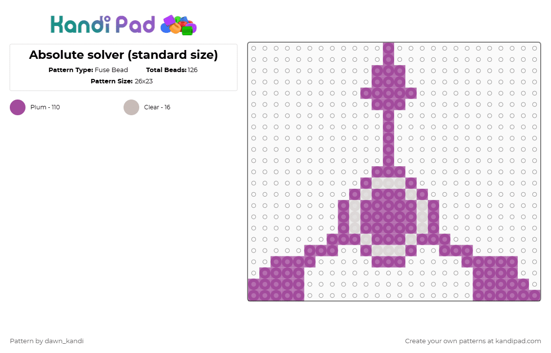 Absolute solver (standard size) Fuse Bead Pattern - Kandi Pad | Kandi ...