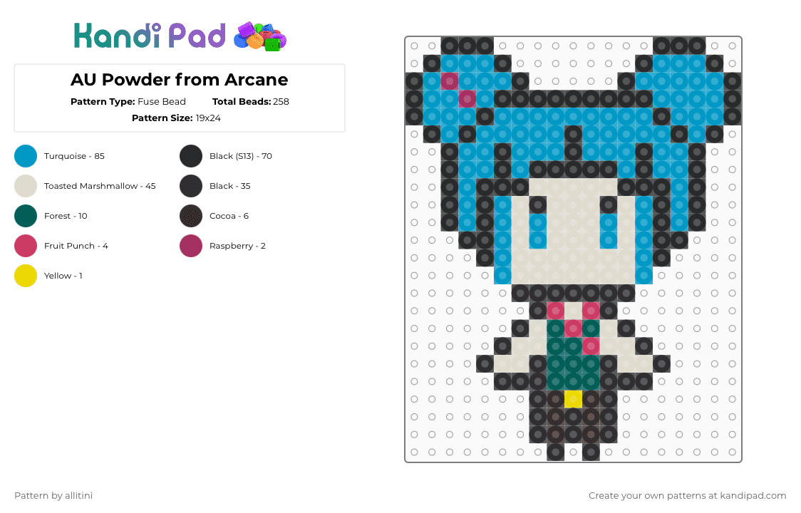 AU Powder from Arcane Fuse Bead Pattern - Kandi Pad | Kandi Patterns ...