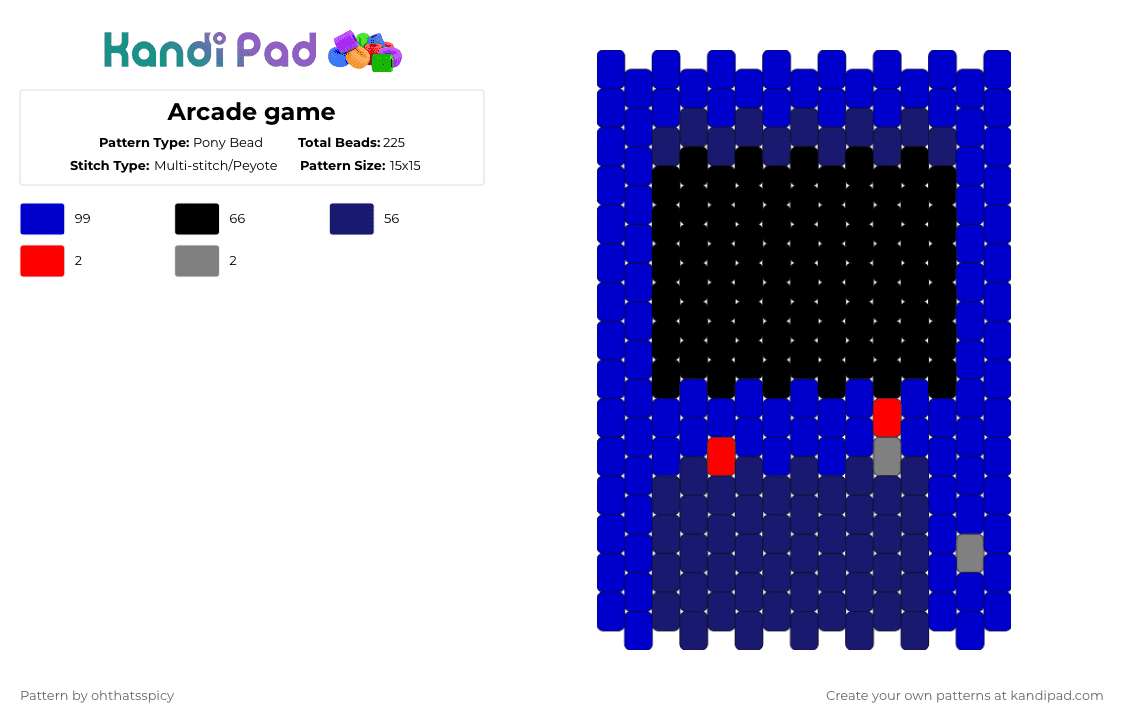 Arcade game Pony Bead Pattern - Kandi Pad | Kandi Patterns, Fuse Bead ...