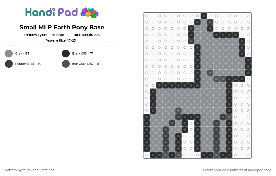 Small MLP Earth Pony Base Fuse Bead Pattern - Kandi Pad | Kandi ...