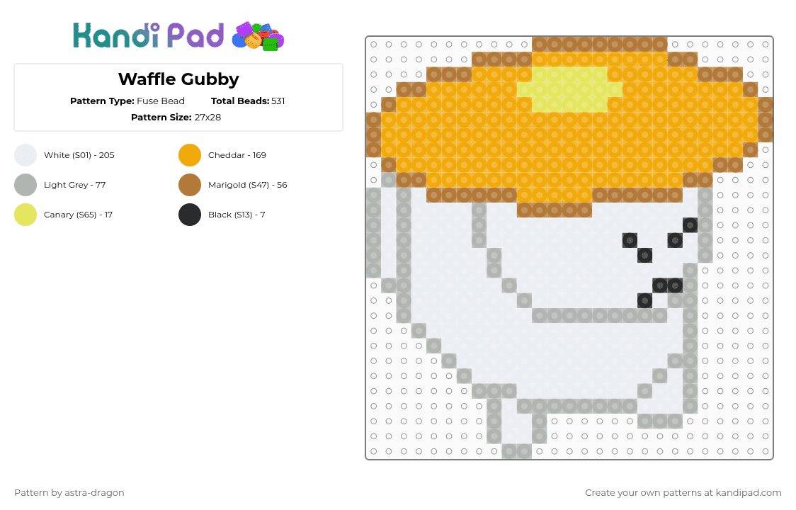 Waffle Gubby Fuse Bead Pattern - Kandi Pad | Kandi Patterns, Fuse Bead ...