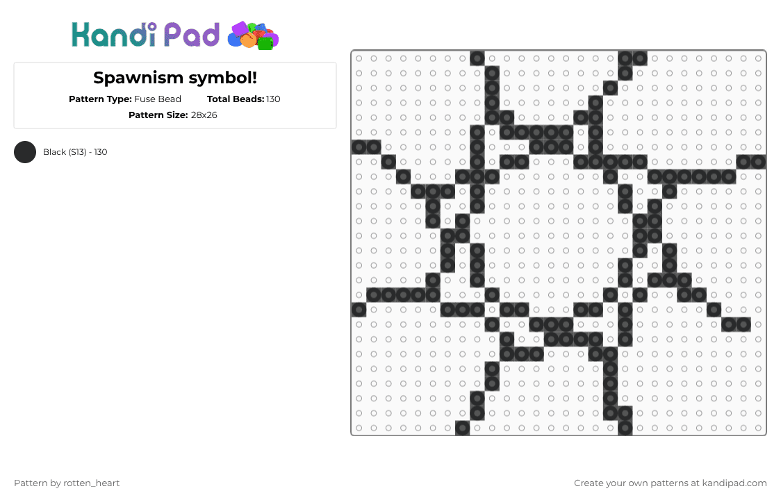 Spawnism symbol! Fuse Bead Pattern - Kandi Pad | Kandi Patterns, Fuse ...