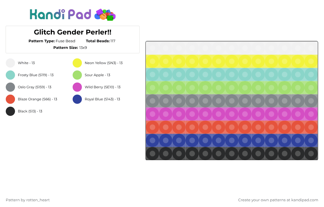 Glitch Gender Perler!! Fuse Bead Pattern - Kandi Pad | Kandi Patterns ...