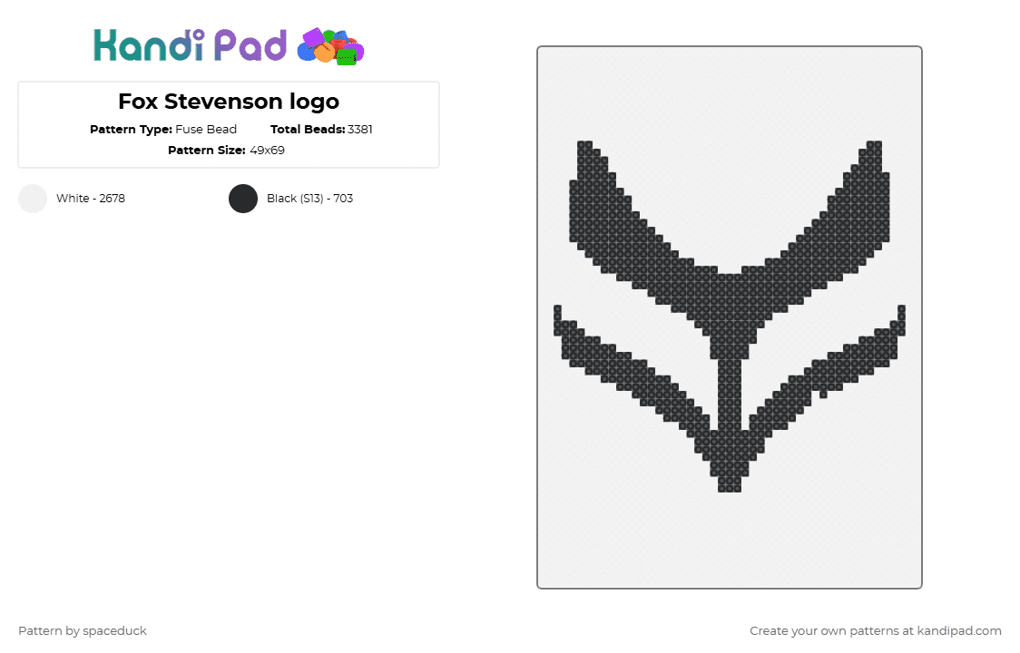 Fox Stevenson logo Fuse Bead Pattern - Kandi Pad | Kandi Patterns, Fuse ...