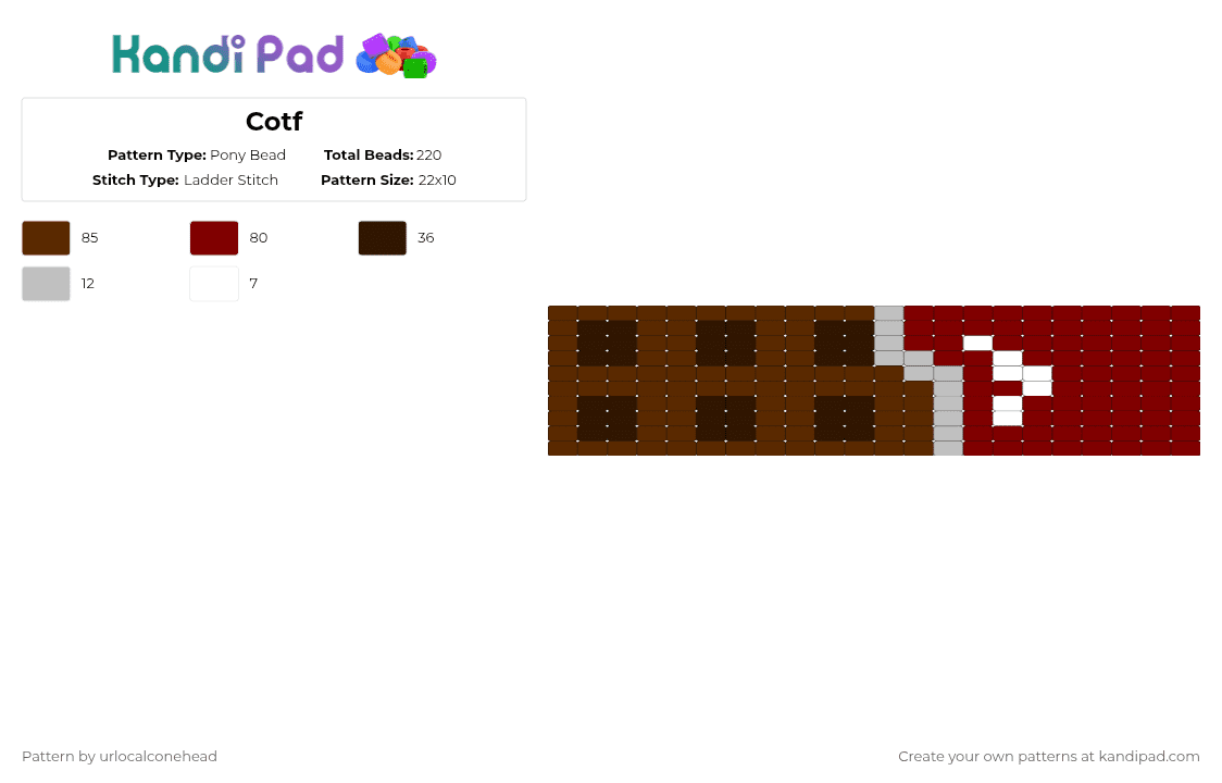 Cotf Pony Bead Pattern - Kandi Pad | Kandi Patterns, Fuse Bead Patterns ...