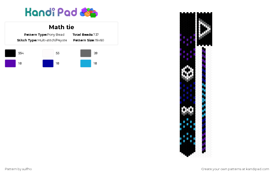 Shapes tie Pony Bead Pattern - Kandi Pad | Kandi Patterns, Fuse Bead ...