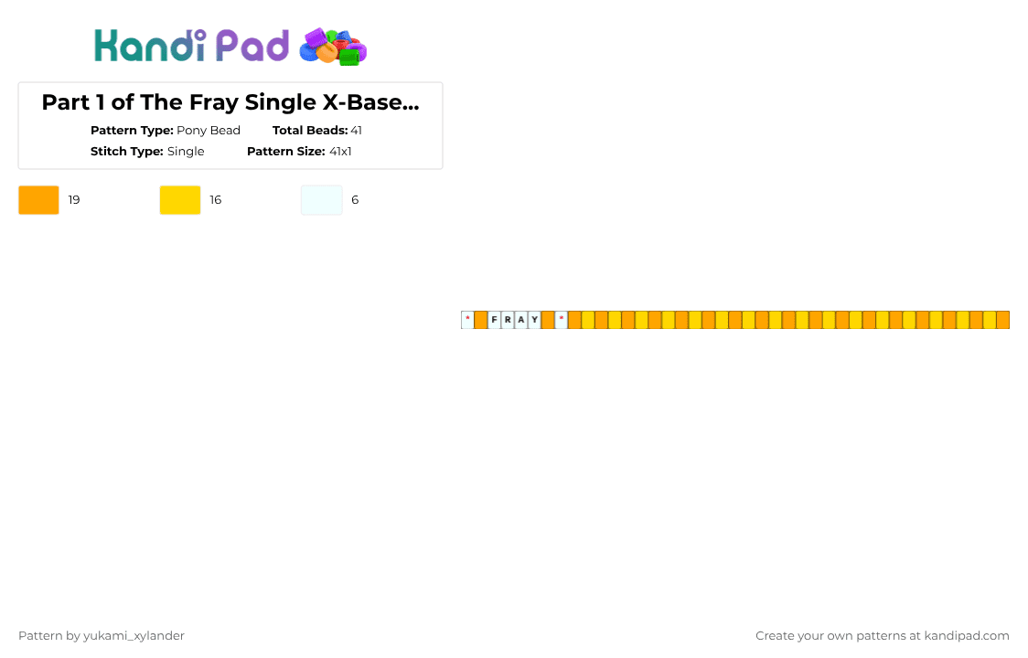 Part 1 of The Fray Single X-Base Rotator Cuff Pony Bead Pattern - Kandi ...