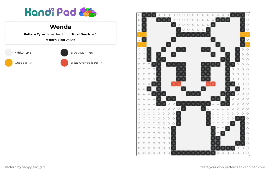 Wenda Fuse Bead Pattern - Kandi Pad | Kandi Patterns, Fuse Bead ...