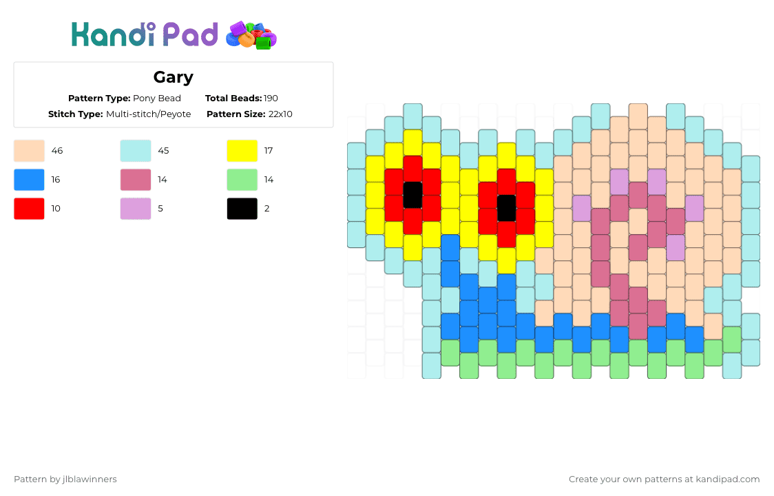 Gary Pony Bead Pattern - Kandi Pad | Kandi Patterns, Fuse Bead Patterns ...