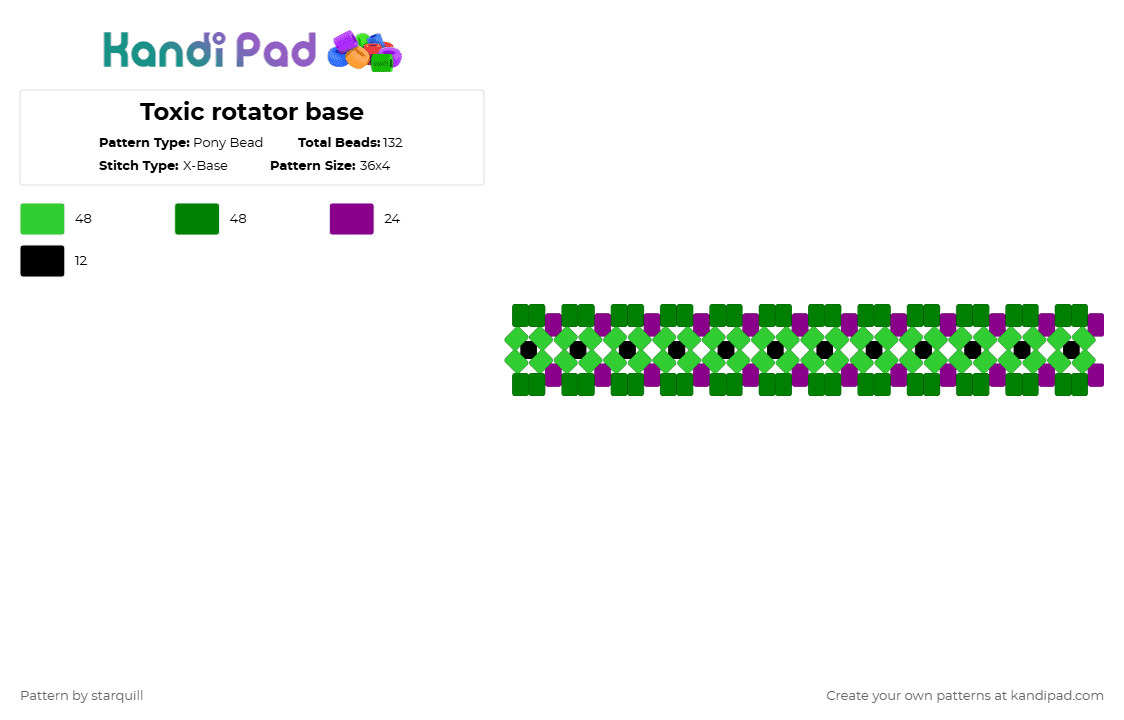 Toxic rotator base Pony Bead Pattern - Kandi Pad | Kandi Patterns, Fuse ...