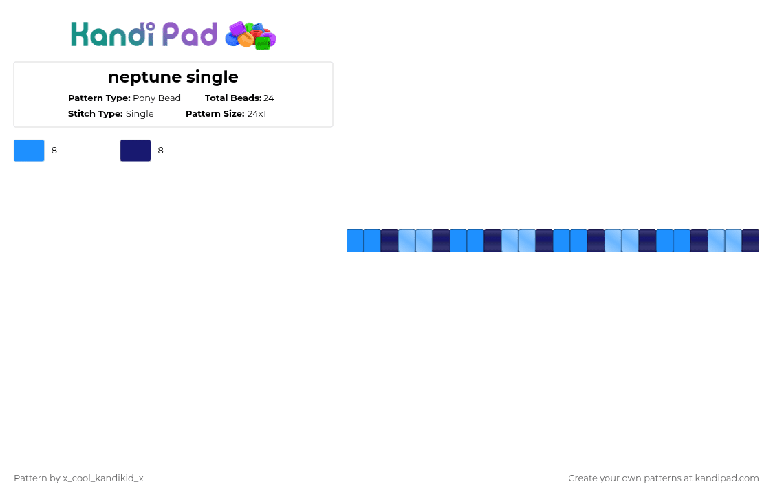 Neptune single Pony Bead Pattern - Kandi Pad | Kandi Patterns, Fuse ...