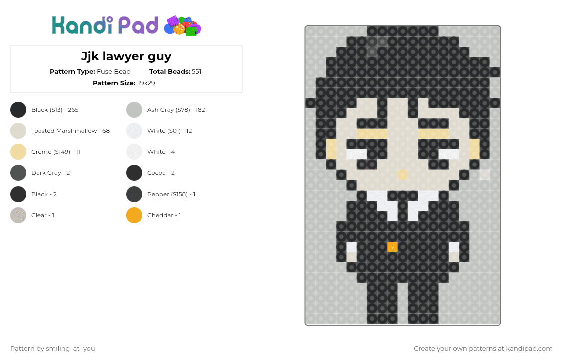 Jjk Fuse Bead Patterns - Gallery - Kandi Pad | Kandi Patterns, Fuse ...