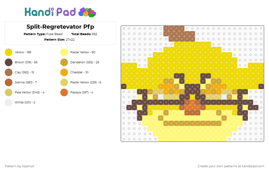 Split-Regretevator Pfp Fuse Bead Pattern - Kandi Pad | Kandi Patterns ...