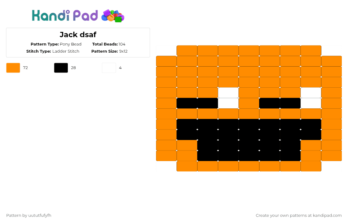 Jack dsaf Pony Bead Pattern - Kandi Pad | Kandi Patterns, Fuse Bead ...