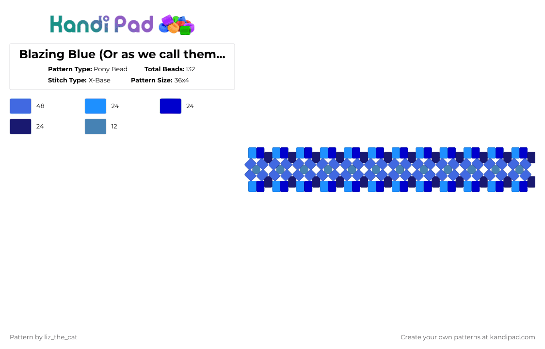 Blazing Blue (Or as we call them Blazing Bozos) Pony Bead Pattern ...
