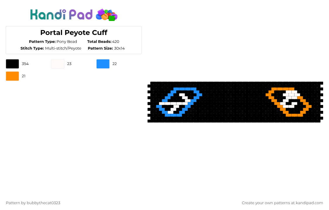 Portal Peyote Cuff Pony Bead Pattern - Kandi Pad | Kandi Patterns, Fuse ...