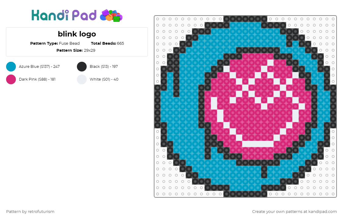 Blink logo Fuse Bead Pattern - Kandi Pad | Kandi Patterns, Fuse Bead ...