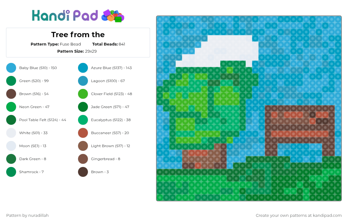 Tree from the Fuse Bead Pattern - Kandi Pad | Kandi Patterns, Fuse Bead ...