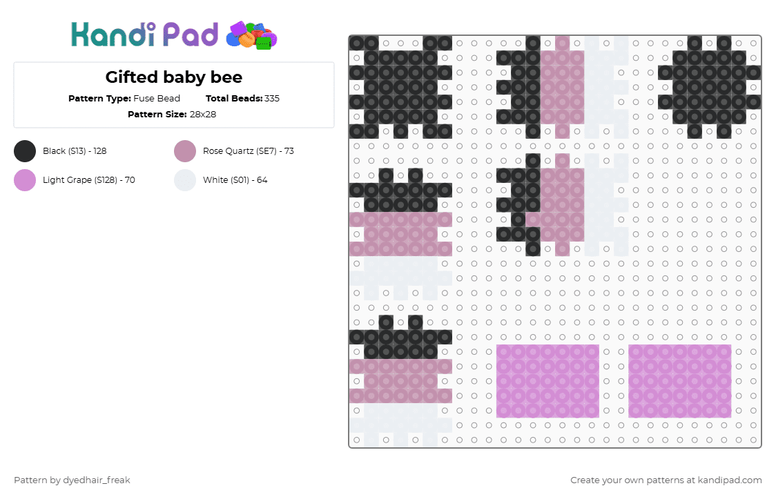 Gifted baby bee Fuse Bead Pattern - Kandi Pad | Kandi Patterns, Fuse ...