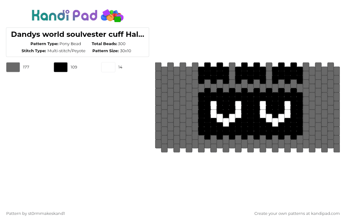 Dandys world soulvester cuff Halloween toonmultistitch Pony Bead ...