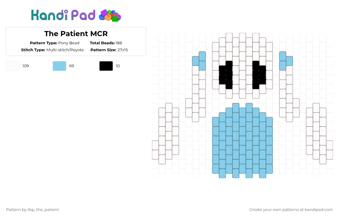 The Patient MCR Pony Bead Pattern - Kandi Pad | Kandi Patterns, Fuse ...