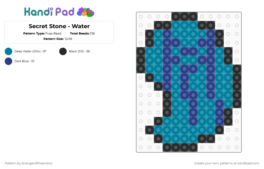 Secret Stone - Water Fuse Bead Pattern - Kandi Pad | Kandi Patterns ...