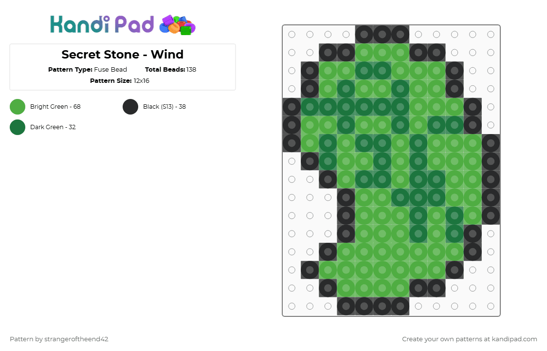 Secret Stone - Wind Fuse Bead Pattern - Kandi Pad | Kandi Patterns ...