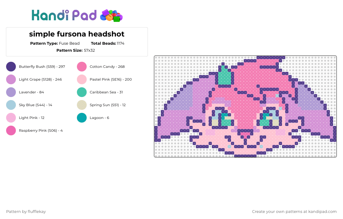 Simple fursona art Fuse Bead Pattern - Kandi Pad | Kandi Patterns, Fuse ...