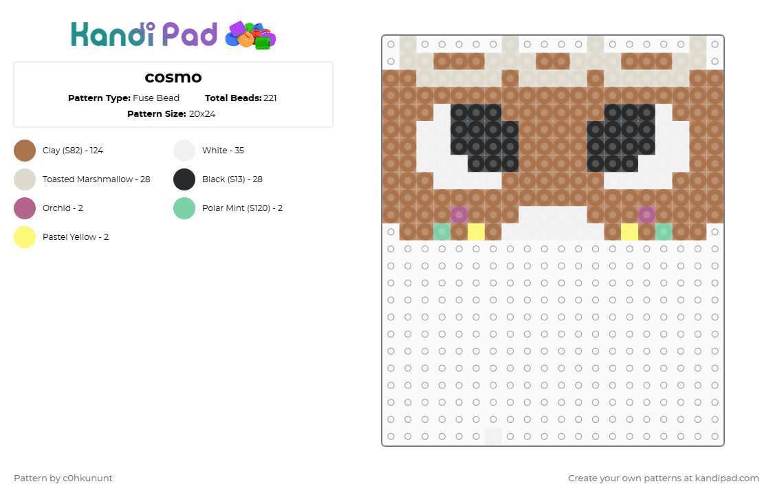 Cosmo Fuse Bead Pattern - Kandi Pad | Kandi Patterns, Fuse Bead ...