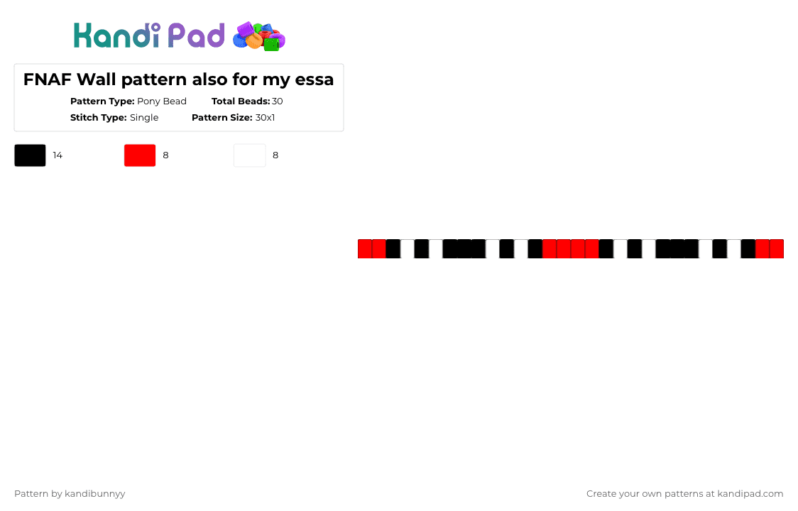 FNAF Wall pattern also for my essa Pony Bead Pattern - Kandi Pad ...