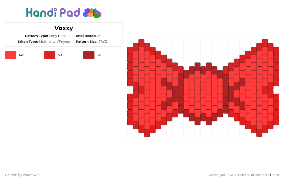 Voxxy Pony Bead Pattern - Kandi Pad | Kandi Patterns, Fuse Bead ...