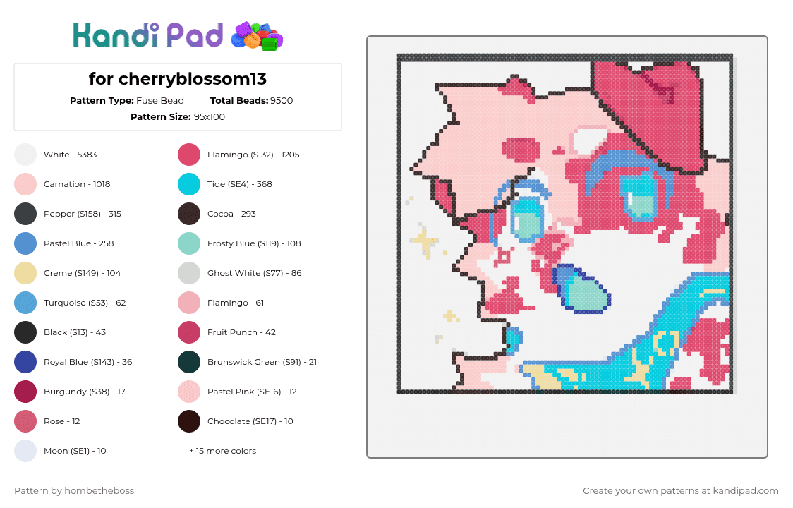 For cherryblossom13 Fuse Bead Pattern - Kandi Pad | Kandi Patterns ...