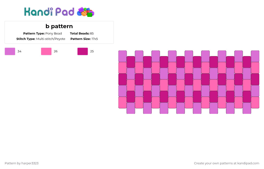 B pattern Pony Bead Pattern - Kandi Pad | Kandi Patterns, Fuse Bead ...