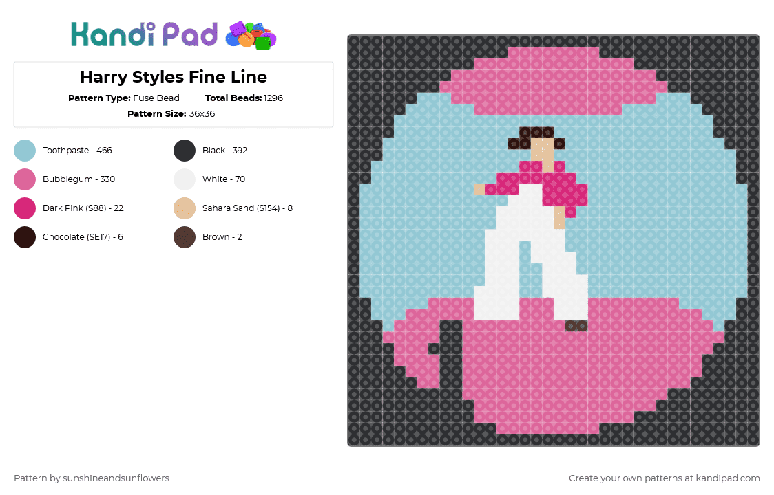 Harry Styles Fine Line Fuse Bead Pattern - Kandi Pad | Kandi Patterns ...
