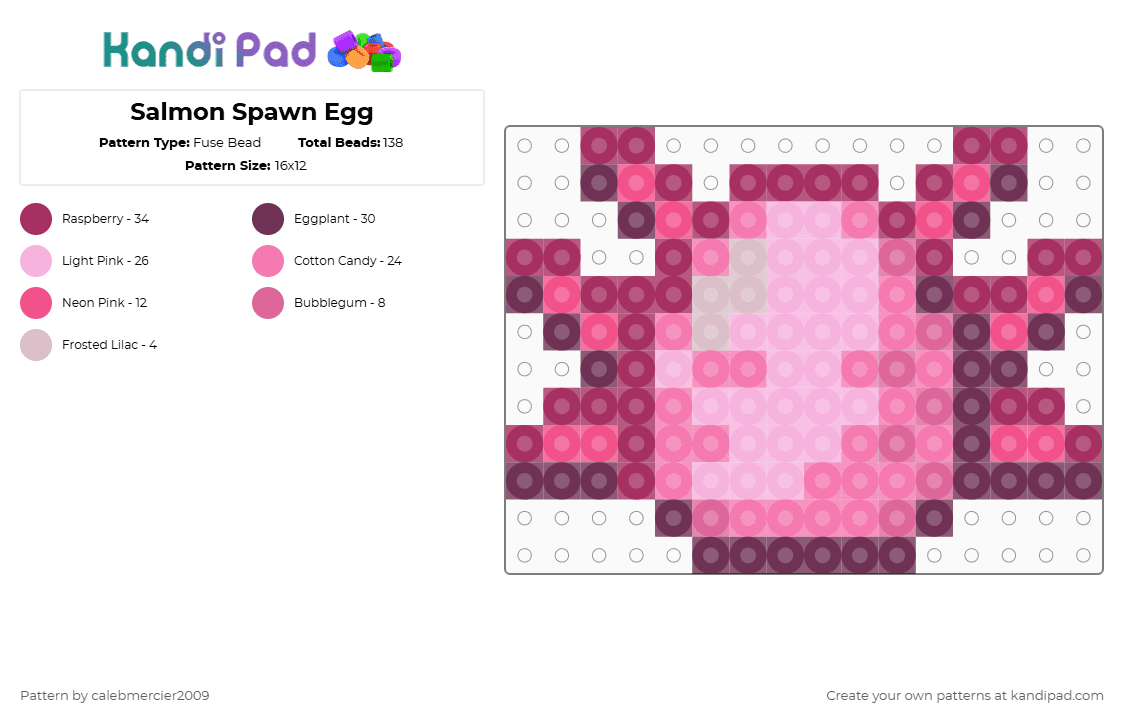 Salmon Spawn Egg Fuse Bead Pattern - Kandi Pad | Kandi Patterns, Fuse ...