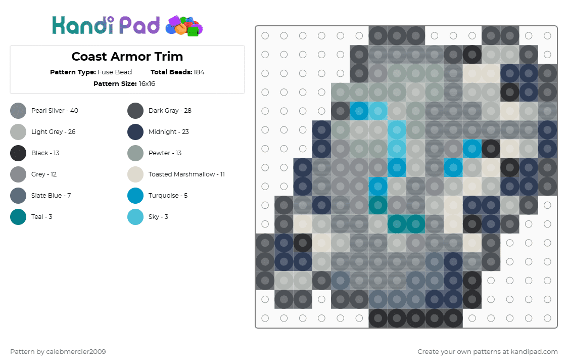Coast Armor Trim Fuse Bead Pattern - Kandi Pad | Kandi Patterns, Fuse ...