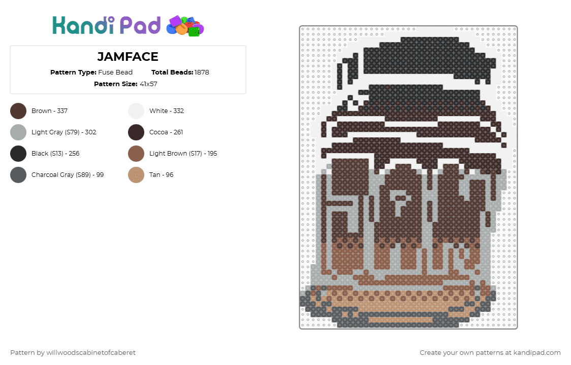 Jamface Fuse Bead Patterns - Gallery - Kandi Pad | Kandi Patterns, Fuse ...