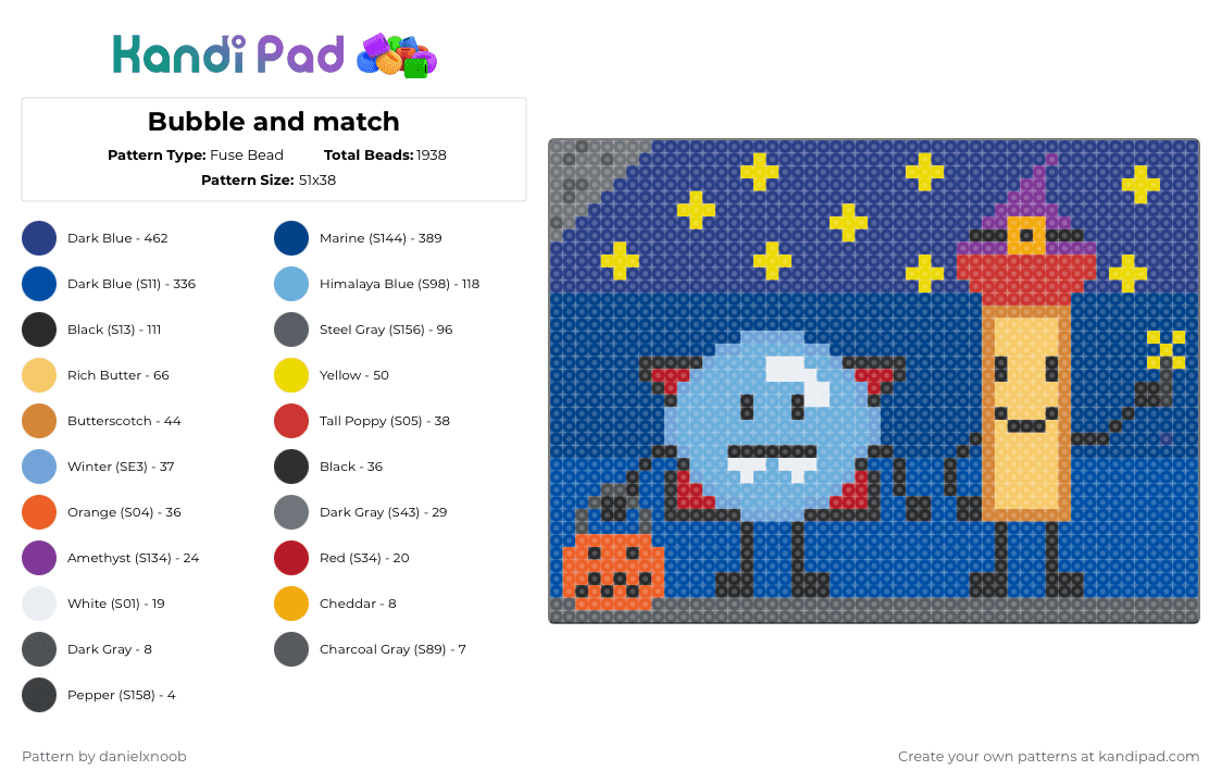 Bubble and match Fuse Bead Pattern - Kandi Pad | Kandi Patterns, Fuse ...