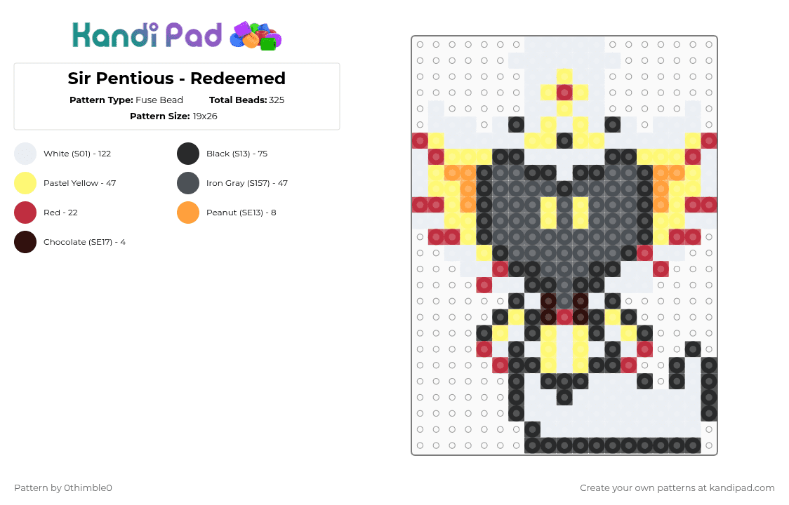 Sir Pentious - Redeemed Fuse Bead Pattern - Kandi Pad | Kandi Patterns ...