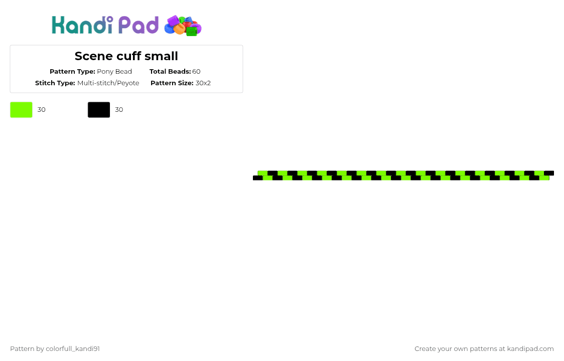 Scene cuff small Pony Bead Pattern - Kandi Pad | Kandi Patterns, Fuse ...