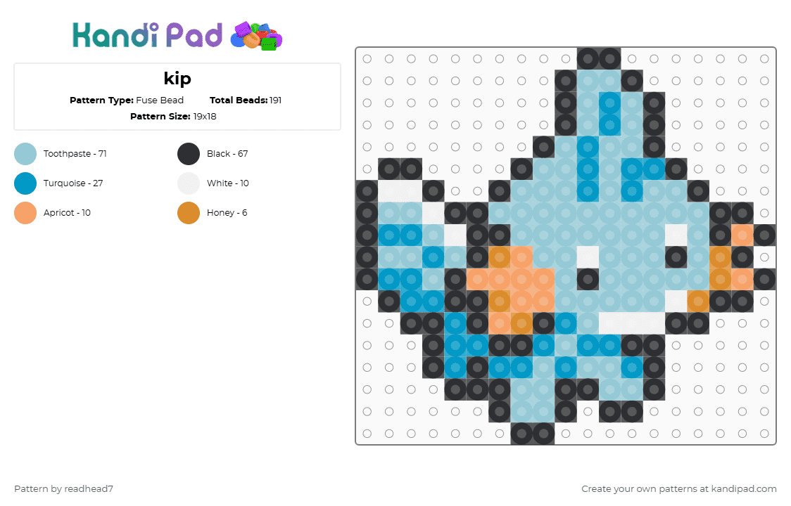 Kip Fuse Bead Pattern - Kandi Pad | Kandi Patterns, Fuse Bead Patterns ...