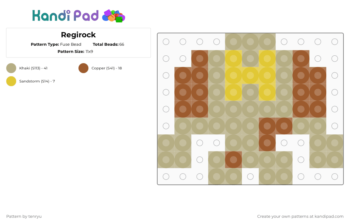 Regirock Fuse Bead Pattern - Kandi Pad | Kandi Patterns, Fuse Bead ...